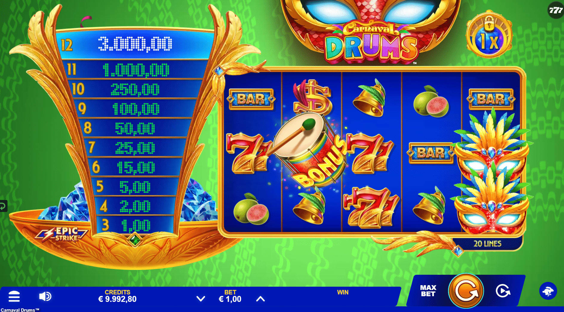 Carnaval Drums Slot Review | Gameburger Studios